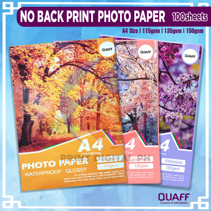 Print Digital A4 Size QUAFF 115gsm/ 135gsm /150gsm No Back Print Glossy ...