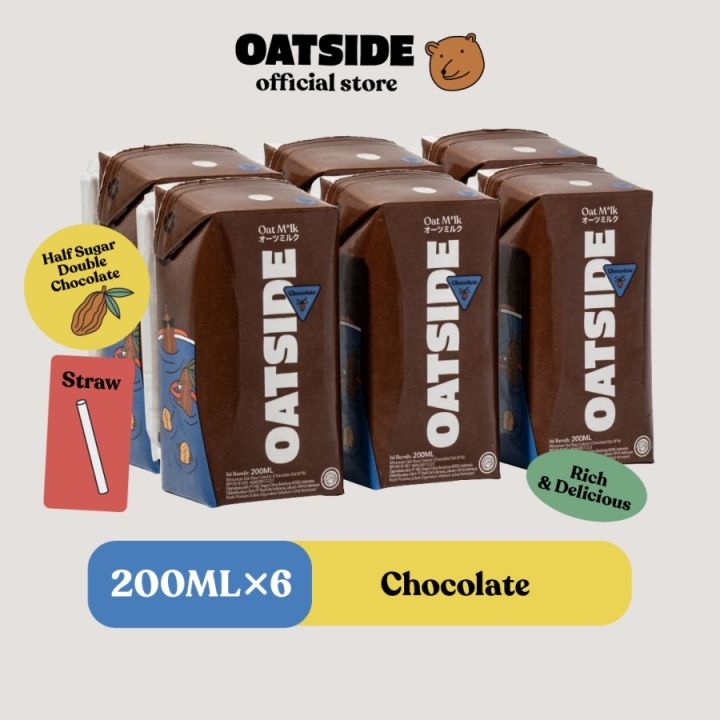OATSIDE Mini Susu Oat Milk Chocolate 200ml (6pcs) (Straw) | Lazada Indonesia