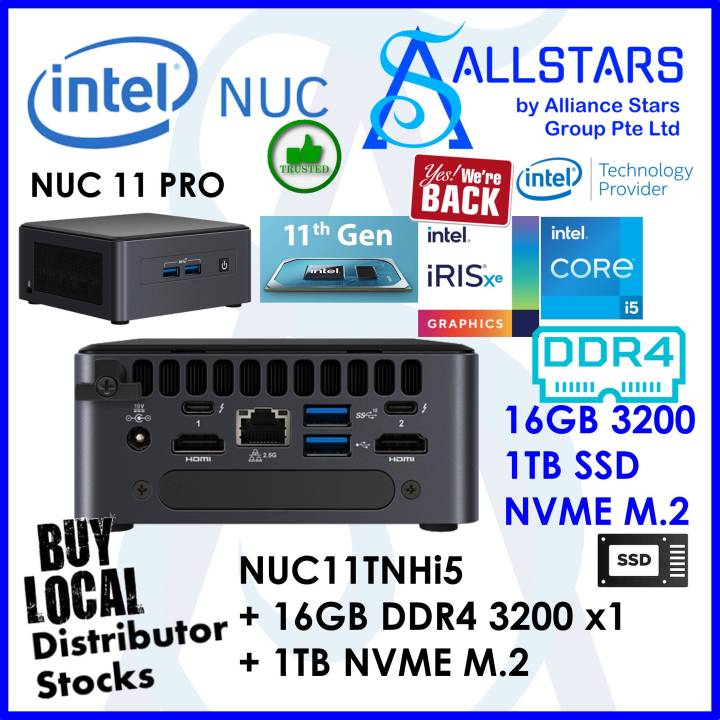 (ALLSTARS PROMO) Intel NUC11TNHi5 + 16GB DDR4 3200 RAM + 1TB NVME M.2 ...