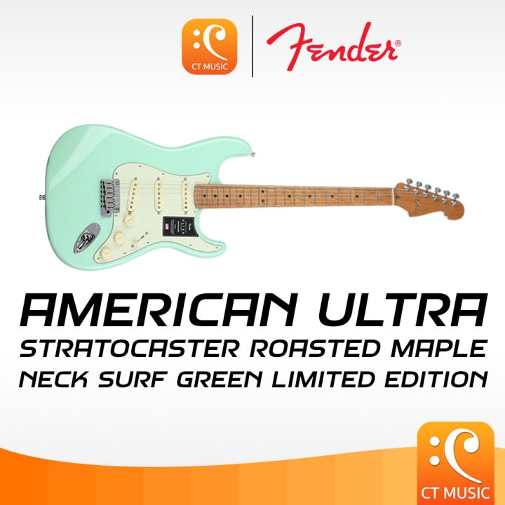 Fender American Ultra Stratocaster Roasted Maple Neck Surf Green ...