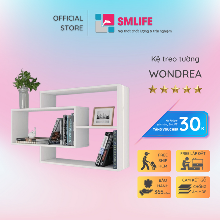 Kệ gỗ trưng bày kiểu dáng nhỏ gọn SMLIFE Wondrea | Lazada.vn
