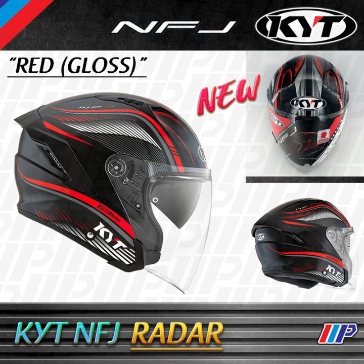 KYT NFJ [RADAR] Helmet Double Visor Open Face Gloss NEW | Lazada