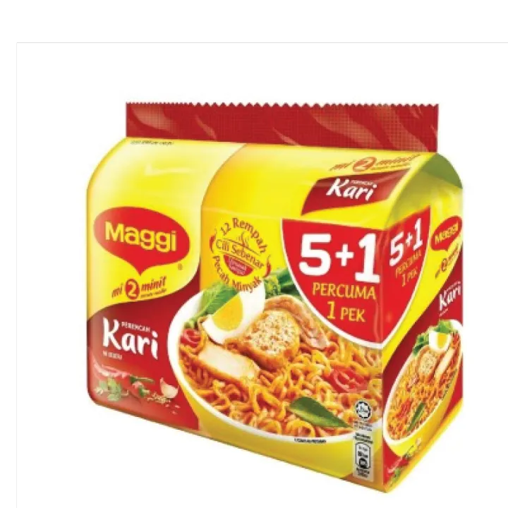 Maggi Instant Noodles Curry (5 + 1 Packs x 79g) | Lazada