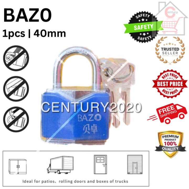 BAZO Padlock Premium Quality Anti Rust Pad Lock 40mm | Lazada