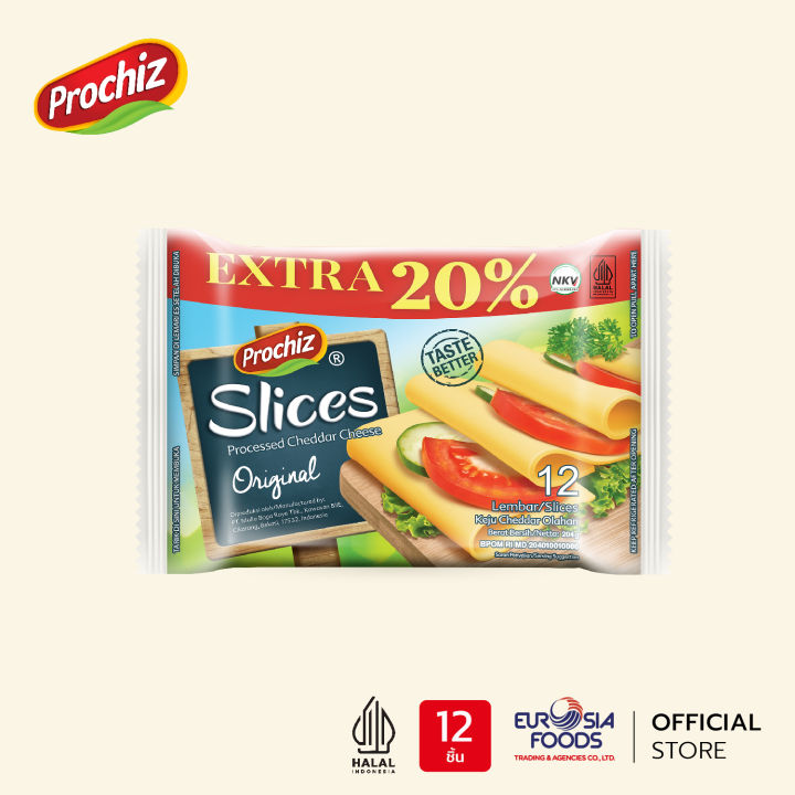 Prochiz Cheddar Slice 12 Slices โปรชีส - สไลซ์ 12 | Lazada.co.th