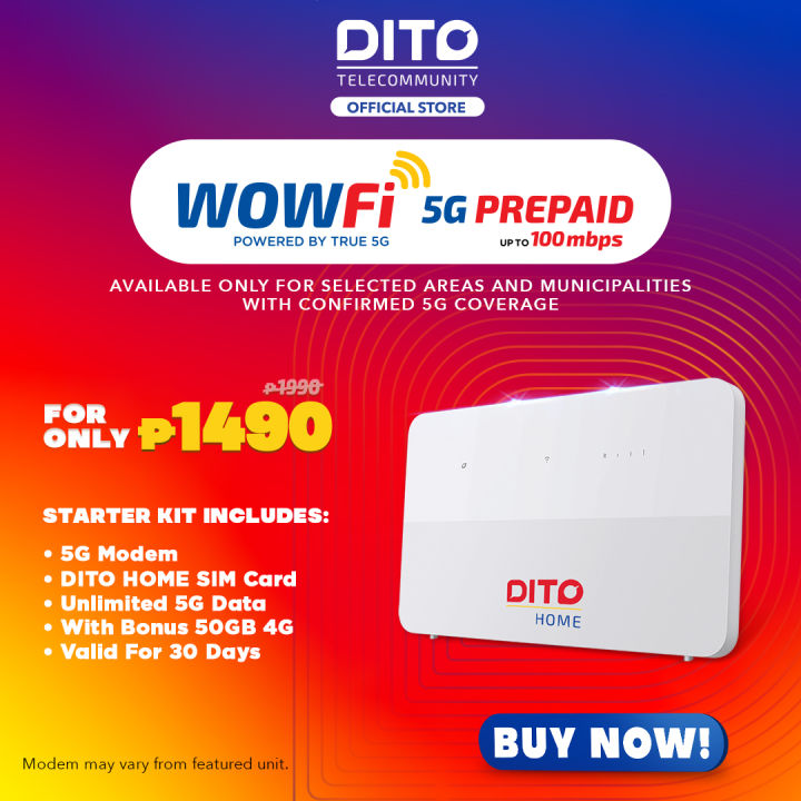 DITO Home WiFi Kit w/ 30 Days UNLI 5G Data | Lazada PH