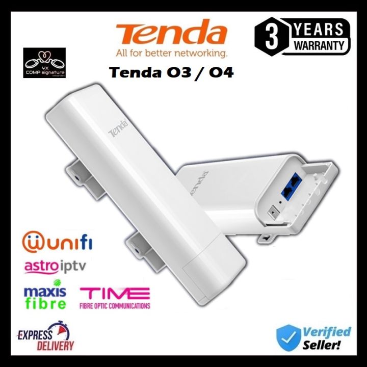 Tenda O3 / O4 / O2 / OS3 up to 5KM Wi-Fi Bridge Outdoor PoE Access Point Repeater Router Similar ...