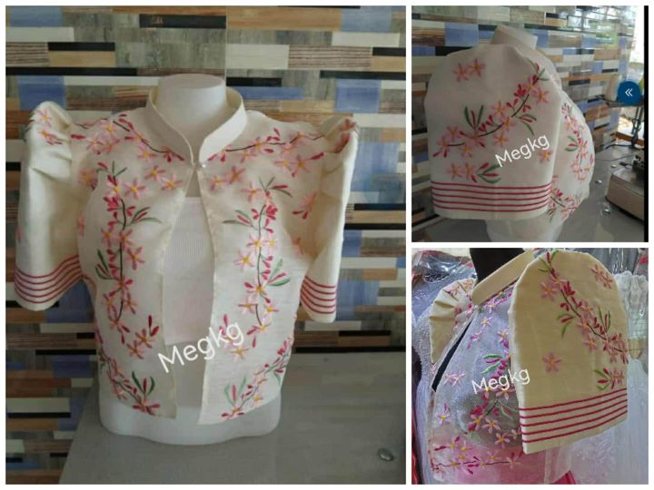 Inspired MARIAN MC Filipiniana Bolero Flower Design Pina Organza One ...
