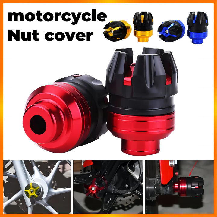 E&M Universal Motorcycle Axle Cap Front Shock Nut Cap Big Size 50MM Nut ...