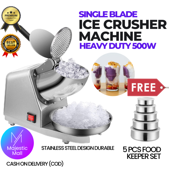 Heavy Duty 500w Electric Ice Crusher, Single Blade Ice Smashing Machine ...