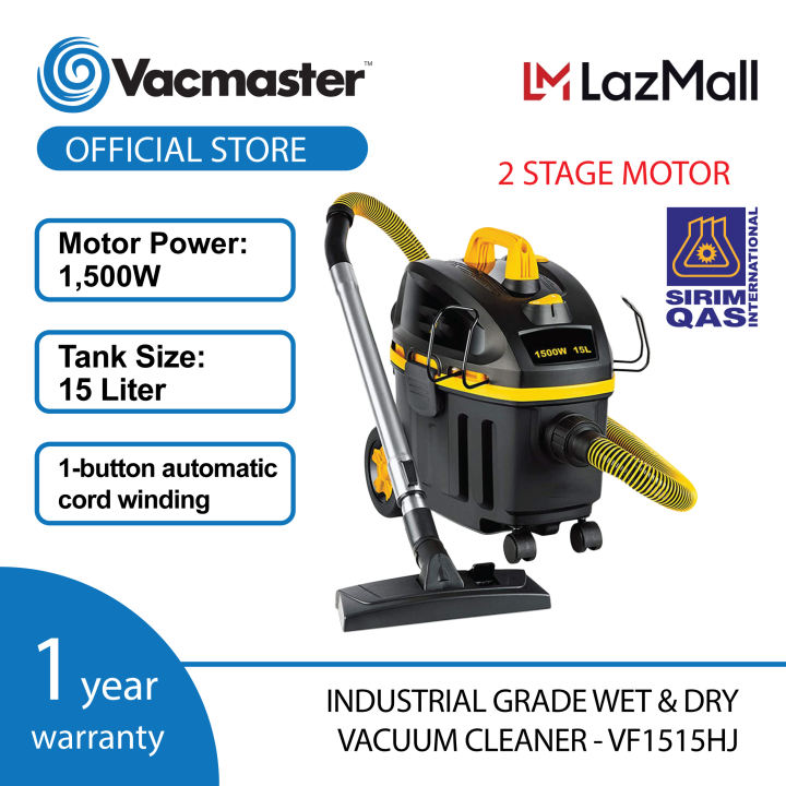 VACMASTER VF1515HJ INDUSTRIAL GRADE 2 STAGE MOTOR WET & DRY VACUUM ...