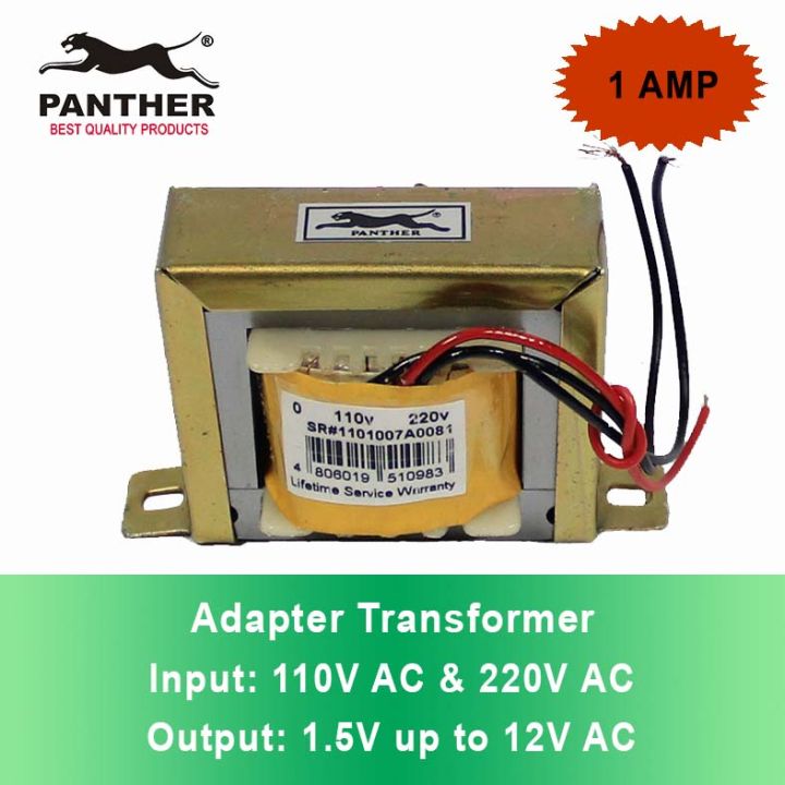 Panther Adapter Transformer 1 Ampere, Input 110V AC & 220V AC, Output 1 ...