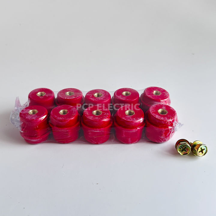 (10 ชิ้น) Busbar Insulator ลูกถ้วยบัสบาร์ SM-25 ลูกถ้วยฉนวน ลูกถ้วยแดง ((แถมฟรีน็อตนะคะ ...