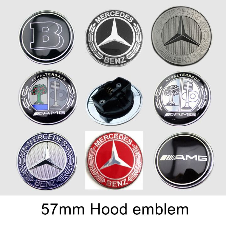 57mm Hood logo Bonnet emblem for Mercedes Benz AMG BRABUS front badge ...
