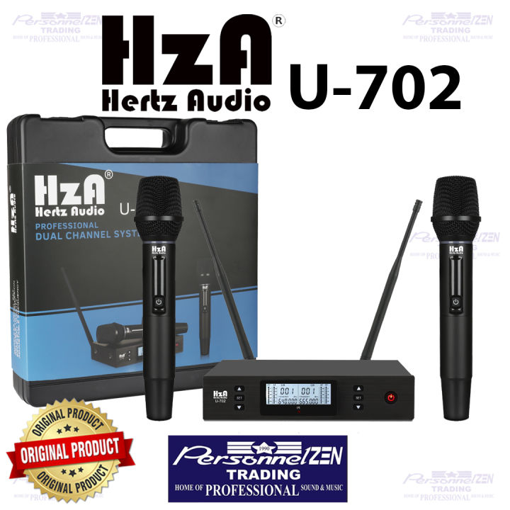 HzA Hertz Audio U702 UHF Dual wireless microphone with 200 Adjustable Frequencies | Lazada PH