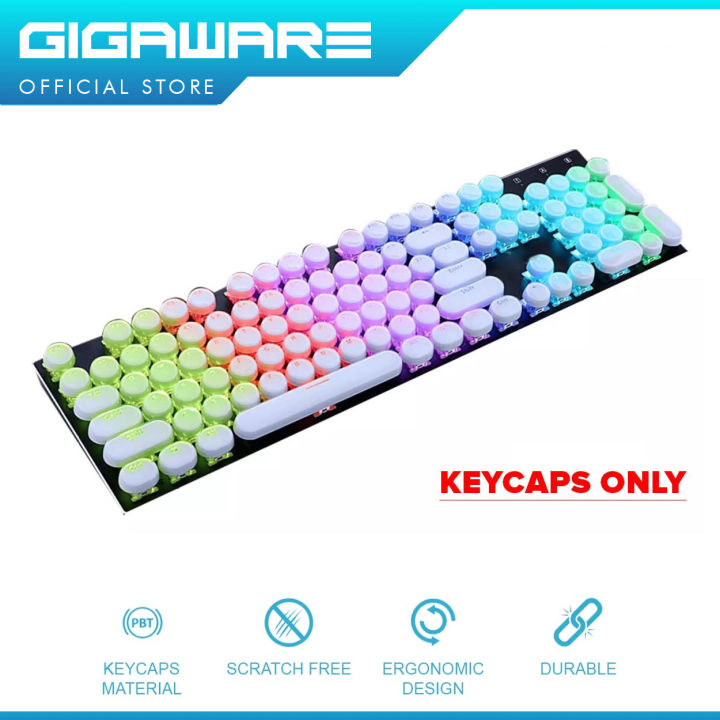Gigaware Acrylic Double Shot Keycaps Round Typewriter Style for ...