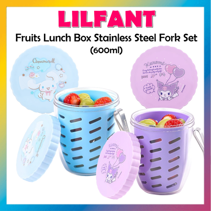 [LILFANT] Fruits Lunch Box Stainless Steel Fork Set (600ml) lunchbox ...
