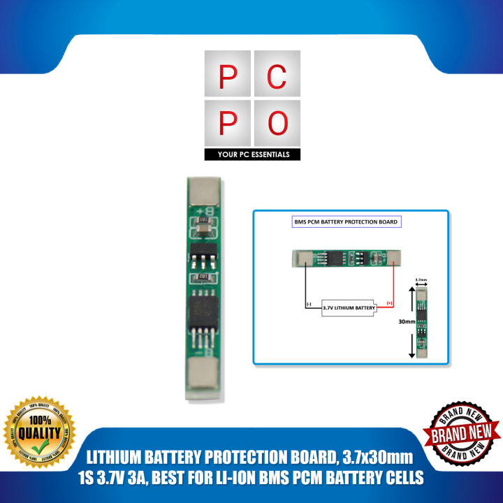LITHIUM BATTERY PROTECTION BOARD, 3.7x30mm 1S 3.7V 3A, BEST FOR LI-ION ...