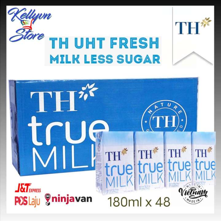 TH true MILK Sweetened/ Less Sugar UHT Fresh Milk/ TH true MILK 糖/低糖UHT鮮奶 [180ml x 48 ] | Lazada