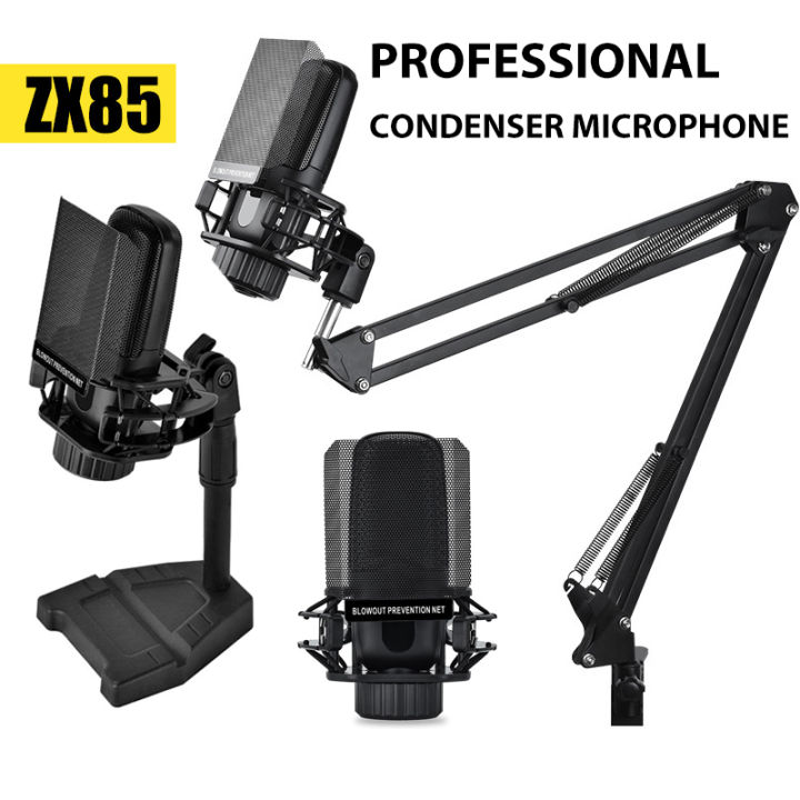 ZX85 Professional Condenser Microphone Large Diaphragm Broadcasting and ...