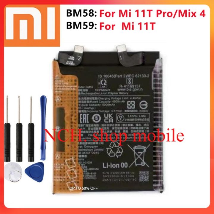 แบตเตอรี่ Xiaomi 100% Original Battery BM59 For Xiaomi 11T Mi 11T, BM58 ...
