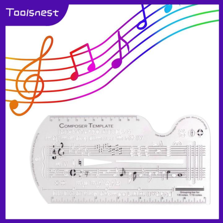 Toolsnest Composing Template Stencil Compact Sheet Music Drafting Ruler ...