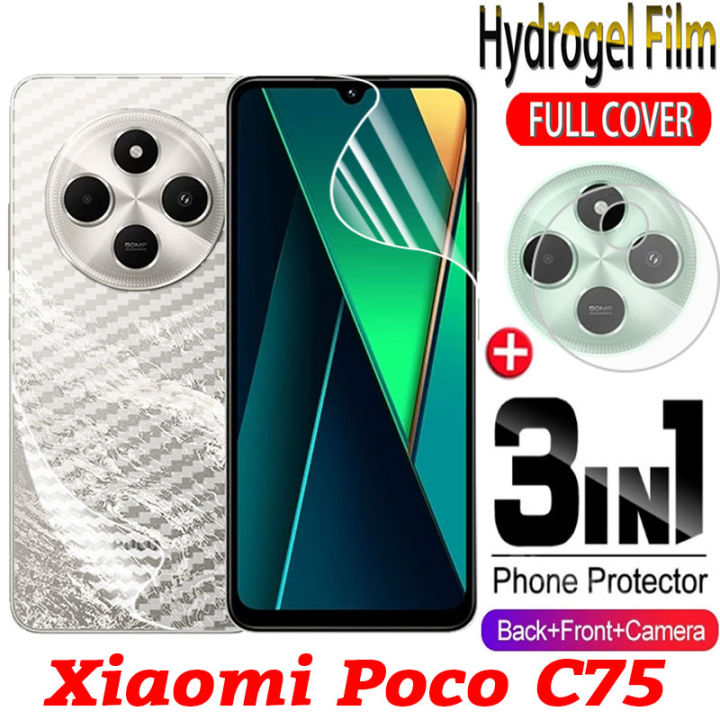 C75ฟิล์มป้องกันฟิล์มไฮโดรเจลนุ่มเต็มรูปแบบ2024 3IN1สำหรับ Xiaomi POCO C75 C 75 75 75 C61 C 61 ...