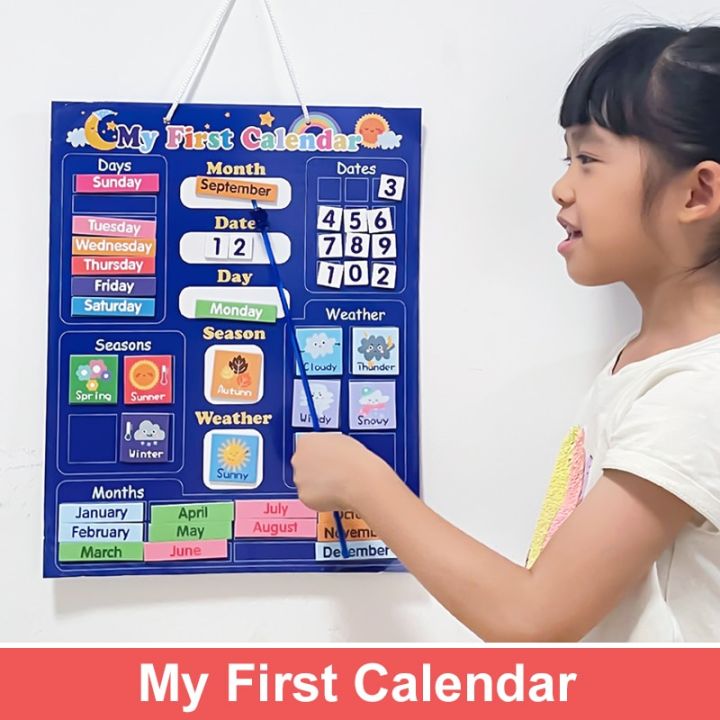 Classroom Time Weather Calendar Chart Magnetic Calendar for Kids ...