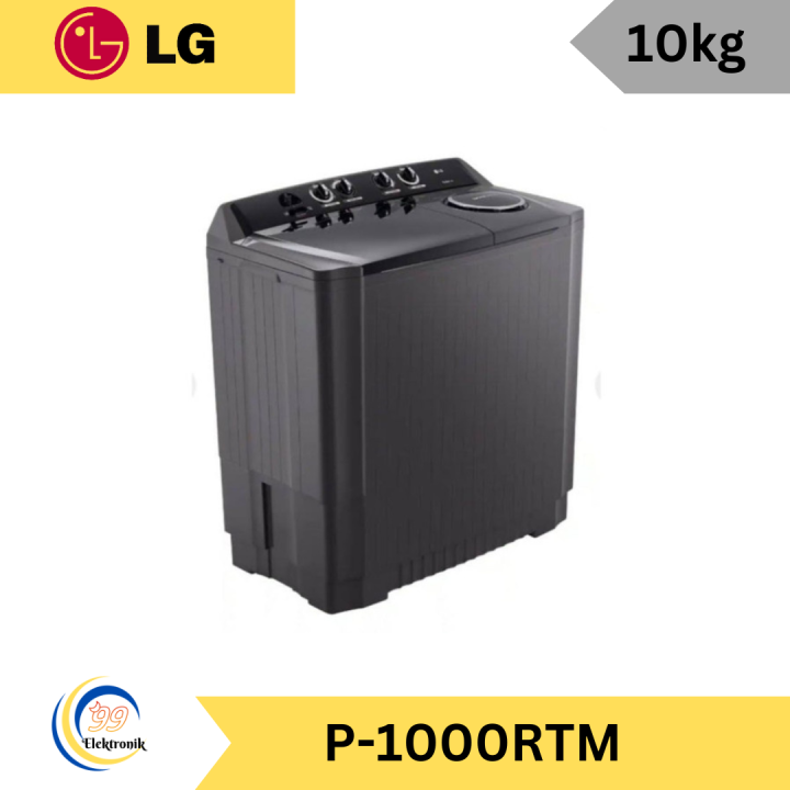 Mesin Cuci LG 2 Tabung Top Loading 10Kg P1000RTM Wind Jet Dry P1000 ...