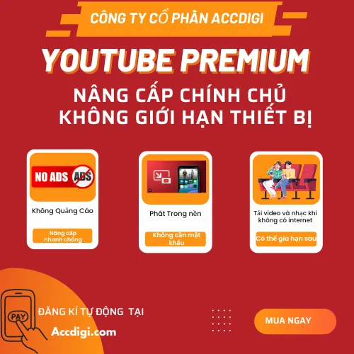 Nâng cấp Youtube Premium chính chủ - Không yêu cần mật khẩu , chỉ cần địa mail - Nhanh chóng ...