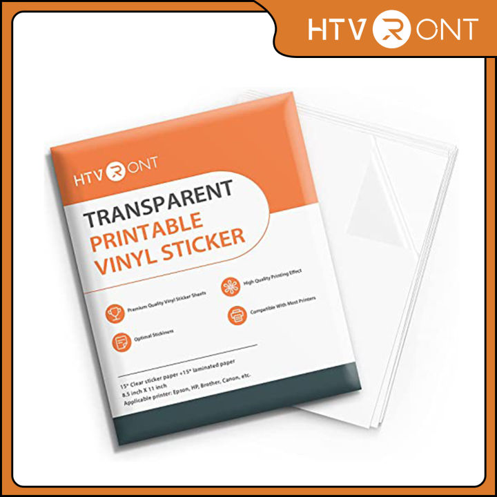 HTVRONT 15pcs Clear Sticker Paper 8.5" x 11" 15 Sheets of Printable ...