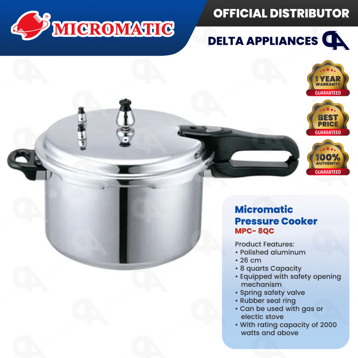 Micromatic Pressure Cooker Super Heavy Duty (Silver) MPC 8QC Original ...