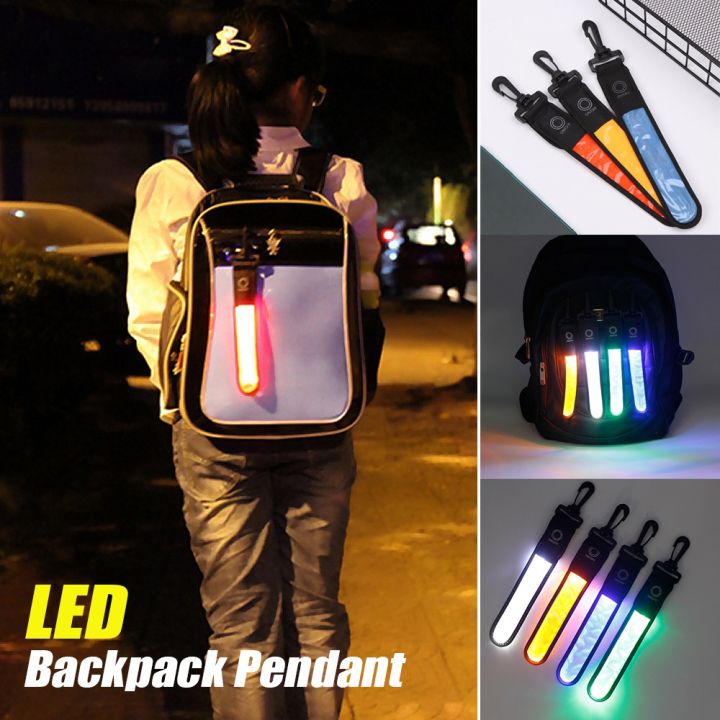 LED Reflective Backpack Pendant Glowing Light Strip Night Outdoor ...