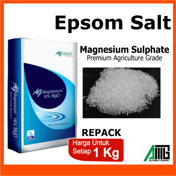 EPSOM SALT (1Kg) New Packing Garam Epsom Magnesium Sulfate Krista MgS ...