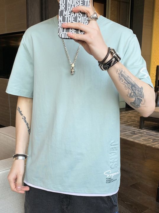 เสื้อยืดคอกลมผู้ชายแขนสั้นธรรมดา รุ่นYF-990 | Lazada.co.th