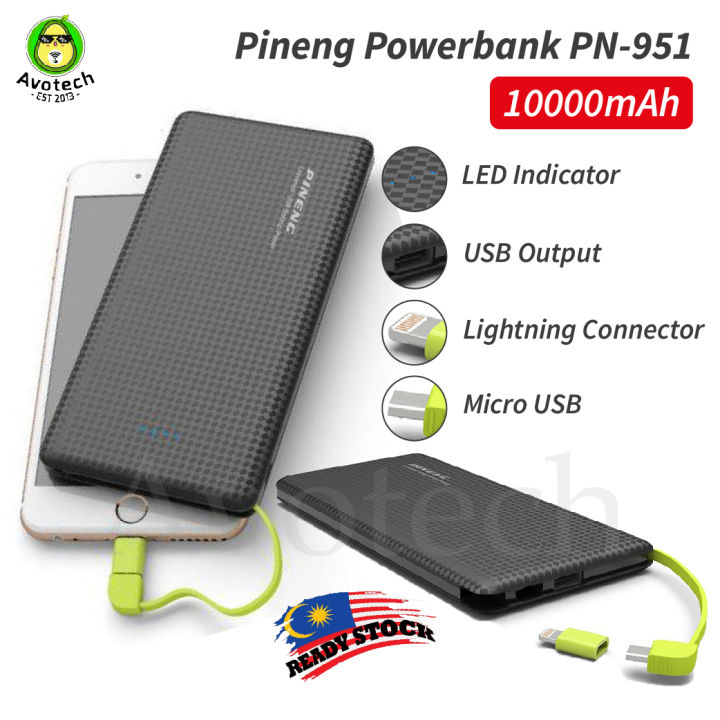 Awotech Powerbank PN951 10000MAH 100% Original - LED Display + Built in ...