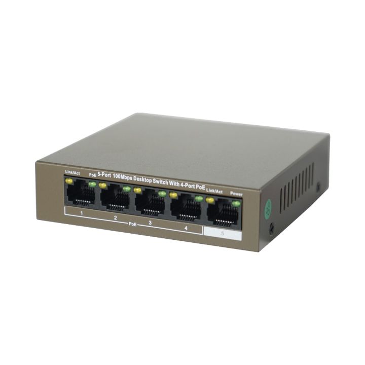4CH PoE Switch LAN Network Switch, F1105P-4 38W Unmanaged PoE LAN ...