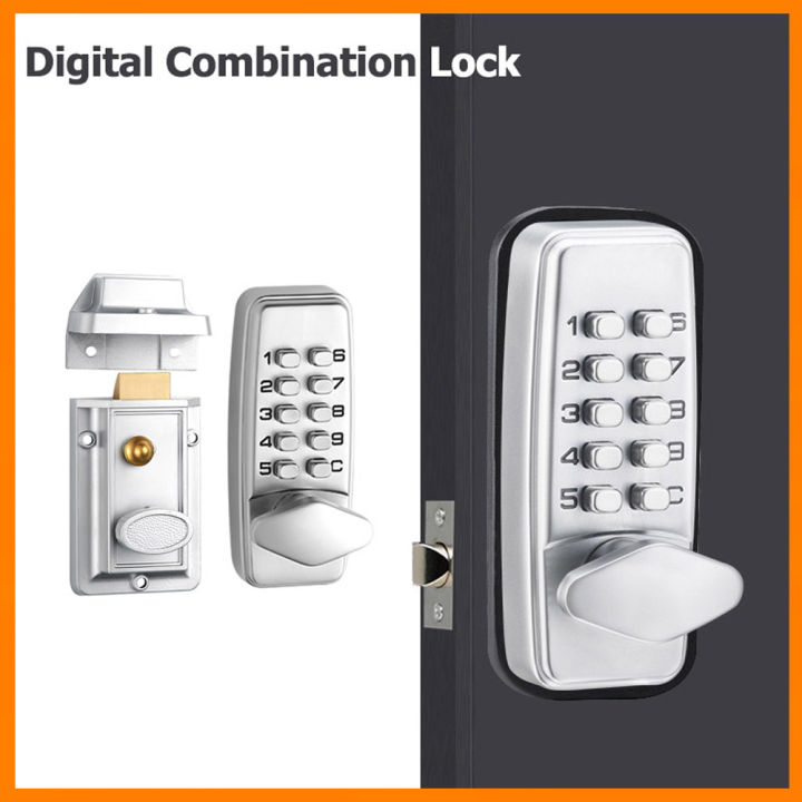 Waterproof Mechanical Digital Door Lock Push Button Keypad Keyless Code ...