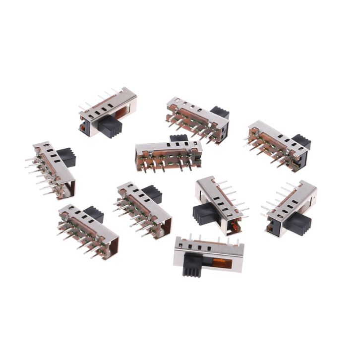 10Pcs SS24E01-G5 Slide Switches Vertical 0.5A 10 Pin 4 Position Toggle ...