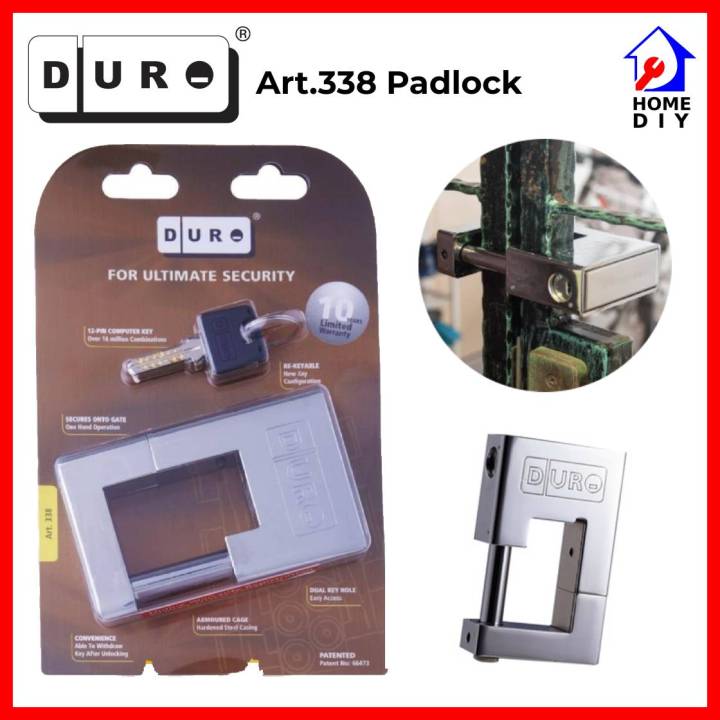 Duro Art.338 Armoured Metal Gate Padlock - Duro Lock | Lazada Singapore