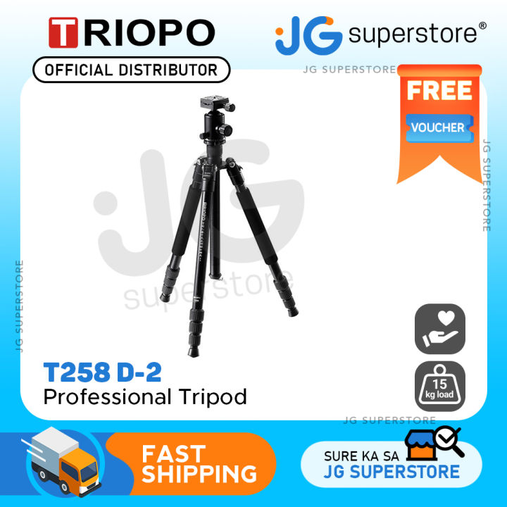 Triopo T258 Portable Professional Tripod Monopod with D2 Ball Head, 15kg Load Capacity for ...