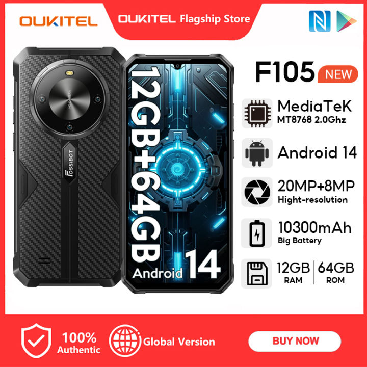 OUKITEL Fossibot F105 Mobiles 10300mAh 12GB+64GB 6.745” HD+ Display ...