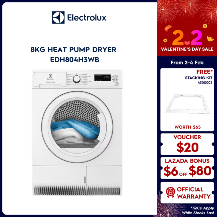 Electrolux EDH804H3WB UltimateCare 300 Heat Pump Dryer with 2 Years ...