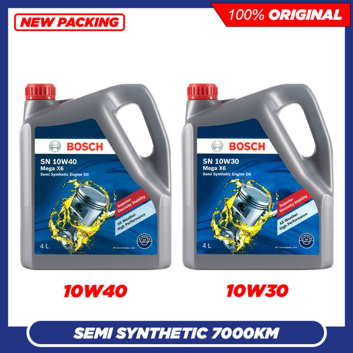 BOSCH MEGA X6 10W40 10W30 SN Semi Synthetic Engine Oil (4L) | Lazada