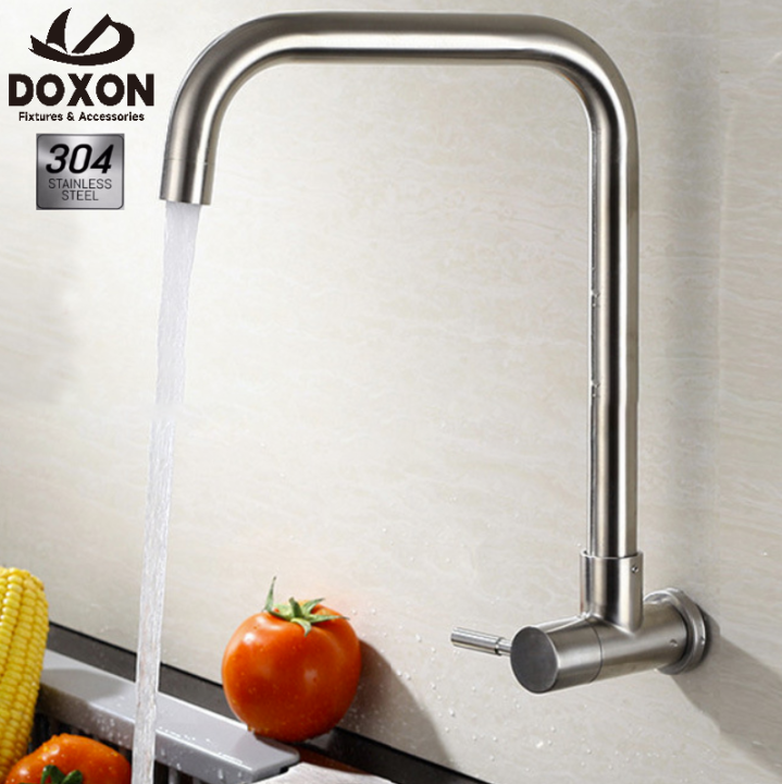Doxon stainless 304 wall type 7 shape kitchen faucet SUS304 wall mount ...