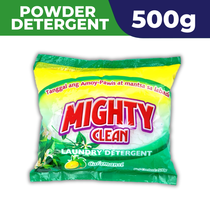 Mighty Clean Detergent Powder Calamansi - powder (GREEN) 500 GRAMS ...