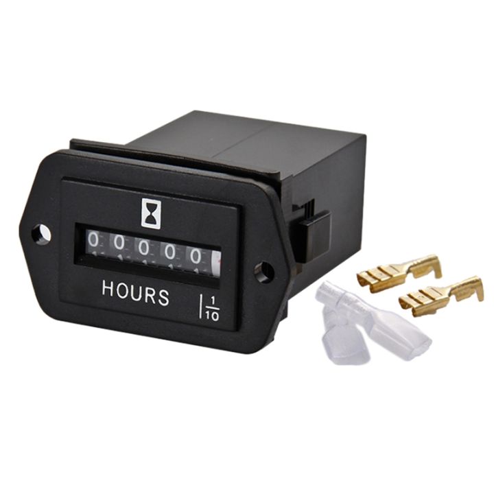 New DC 6-80V Timer Mechanical Hour Meter Hour Meter for Engine Generator Boat Motocross Motor ...
