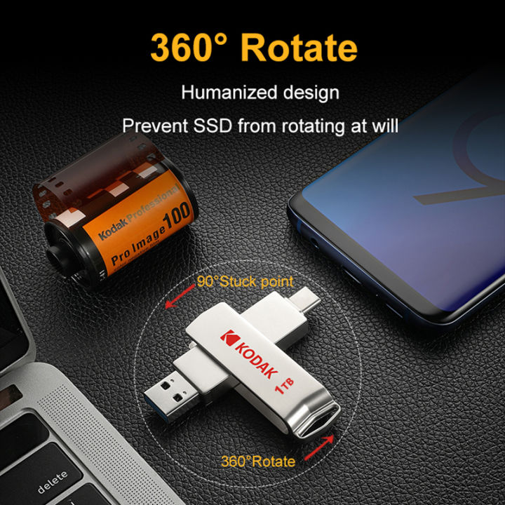 KODAK Mini Portable SSD 256GB 512GB 1tb External Solid State USB3.2 ...