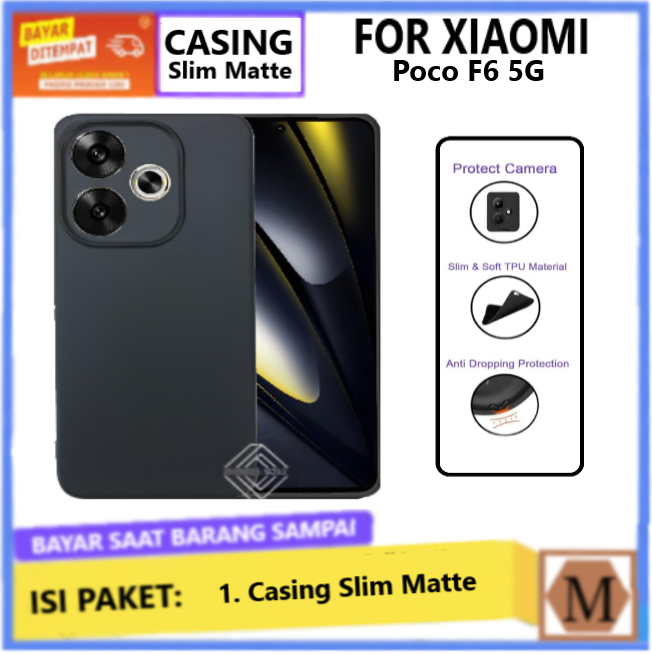 Case Slim Black Matte Xiaomi Poco F6 5G Camera Protection Casing ...