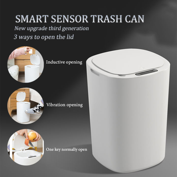 Waste Bin for Bathroom KitchenTrash Bin Dustbin Touchless Automatic Dustbin Smart Infrared ...
